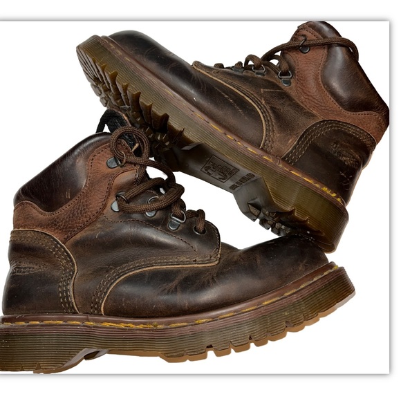 Dr. Martens | Shoes | Dr Doc Martens Brown Boots 9s Steel Toe Safety ...